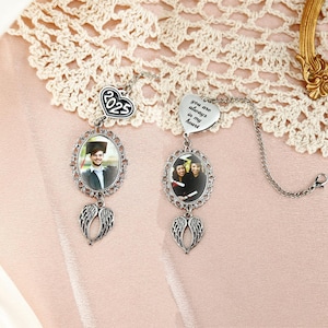 Custom 2025 Graduation Tassel Photo&text Charm With Angel Wing ...