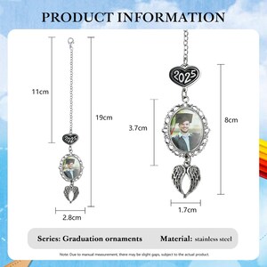 Custom 2025 Graduation Tassel Photo&text Charm With Angel Wing ...