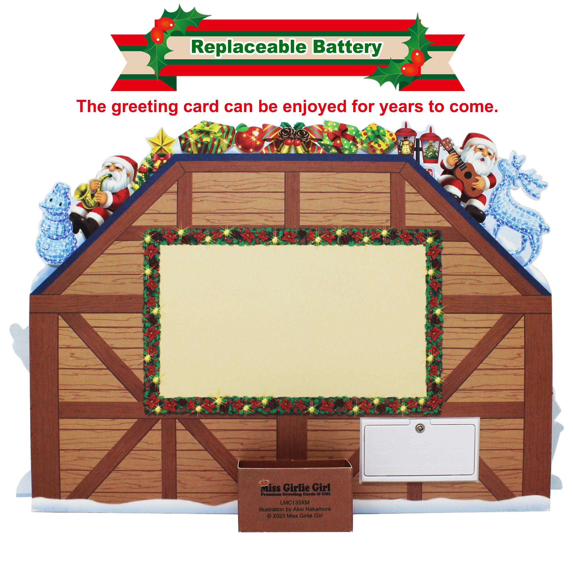 Musical Christmas Card Illuminated Christmas Gift Shop Card Plays 6 ...