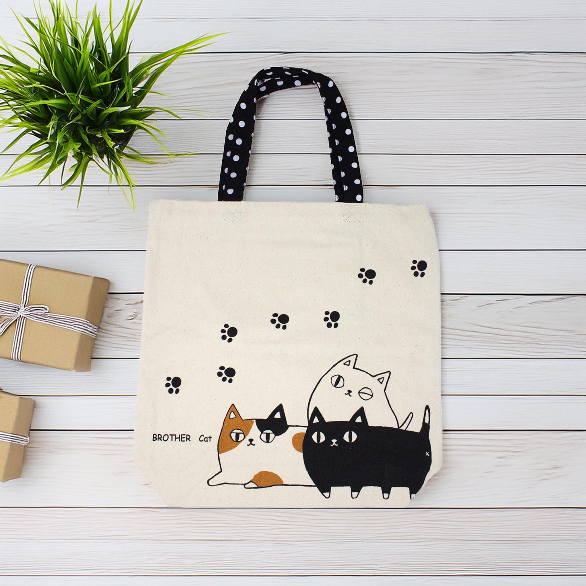 3 Cat Brothers Canvas Tote Bag: Japanese Nyan-ya Series - Etsy