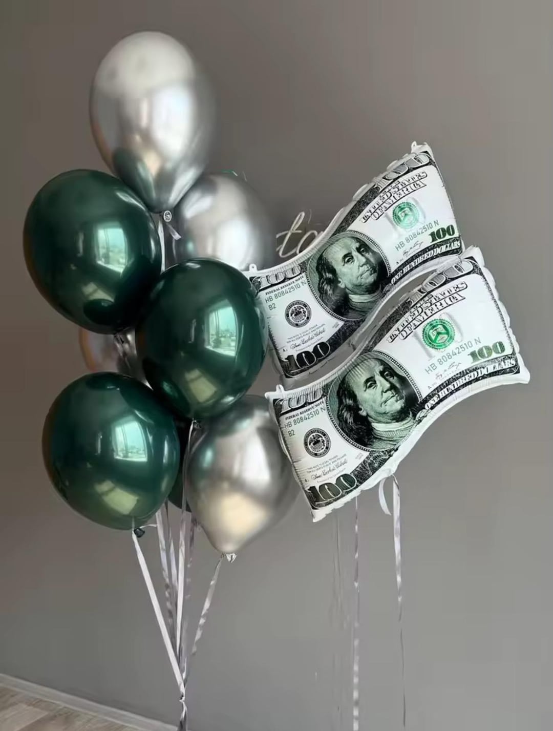 Money Theme Balloon Set | Dollar Print Foil Balloons | Birthday ...