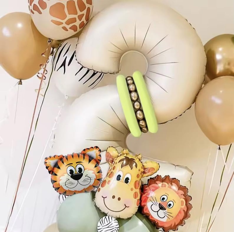 Jungle Safari Balloon Set – 40pcs Animal Birthday Party Decorations ...