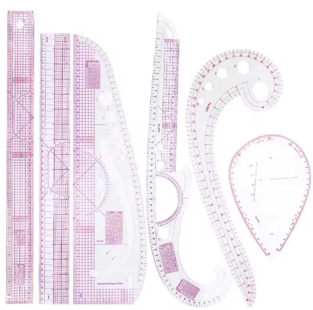 6-piece French Curve Ruler Set for Sewing, Pattern Drafting ...