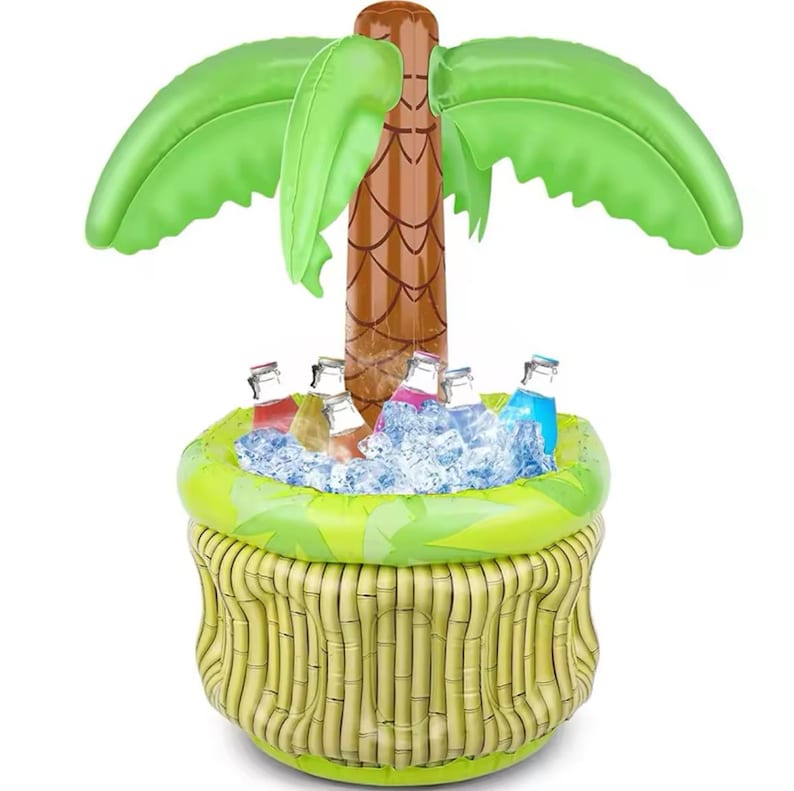 Inflatable Palm Tree Drinks Cooler Ice Bucket Tropical Hawaain Party ...