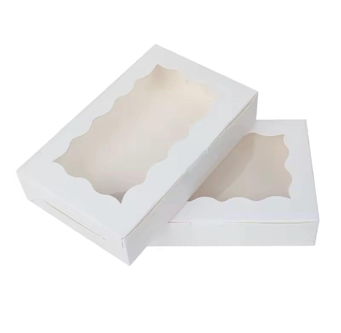White or Kraft Cake Boxes With Clear Window: Bakery Treat Boxes (10 ...