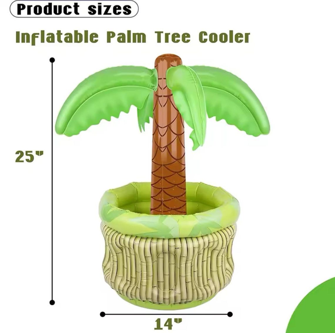 Inflatable Palm Tree Drinks Cooler Ice Bucket Tropical Hawaain Party ...