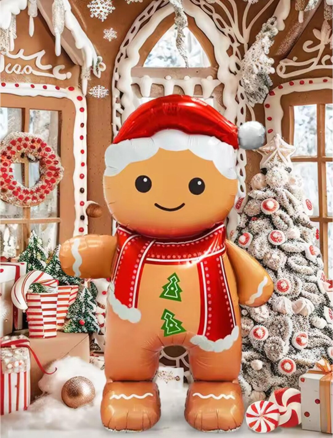 Standing Gingerbread Man Balloon – Giant Christmas Foil Balloon ...