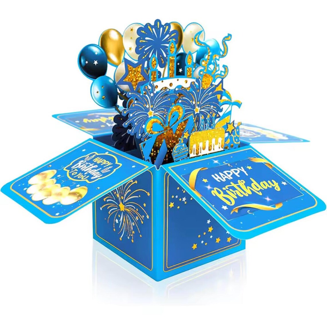 3D Pop up Birthday Card Surprise Box – Luxury Purple & Gold Explosion ...