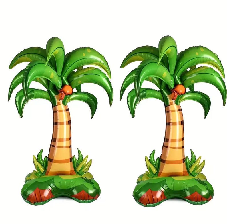 Giant Palm Tree Balloons – 2 Pack Tropical Foil Balloons (125x87cm ...