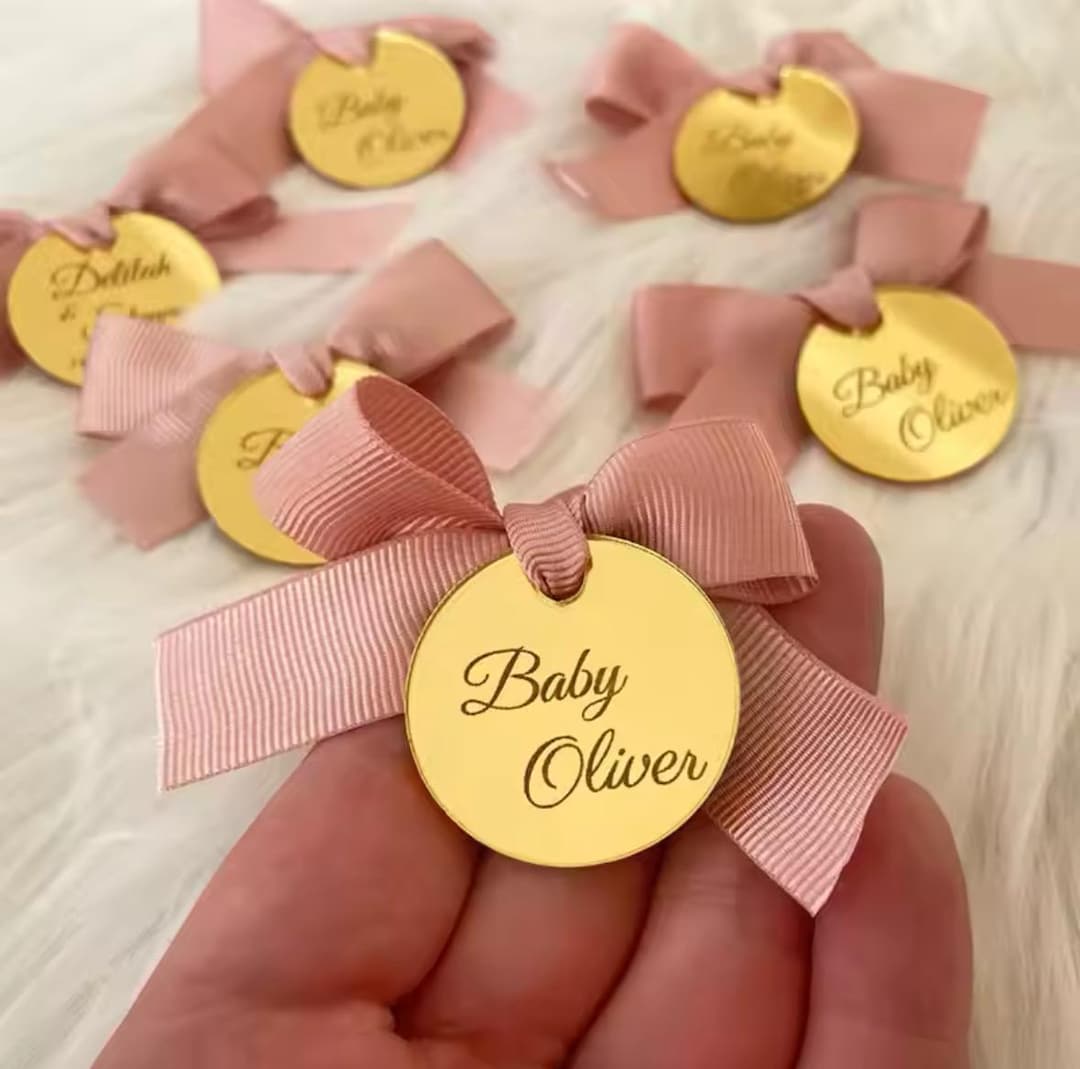 30 Piece Acrylic Round Discs Personalised Rose Gold Silver Clear ...