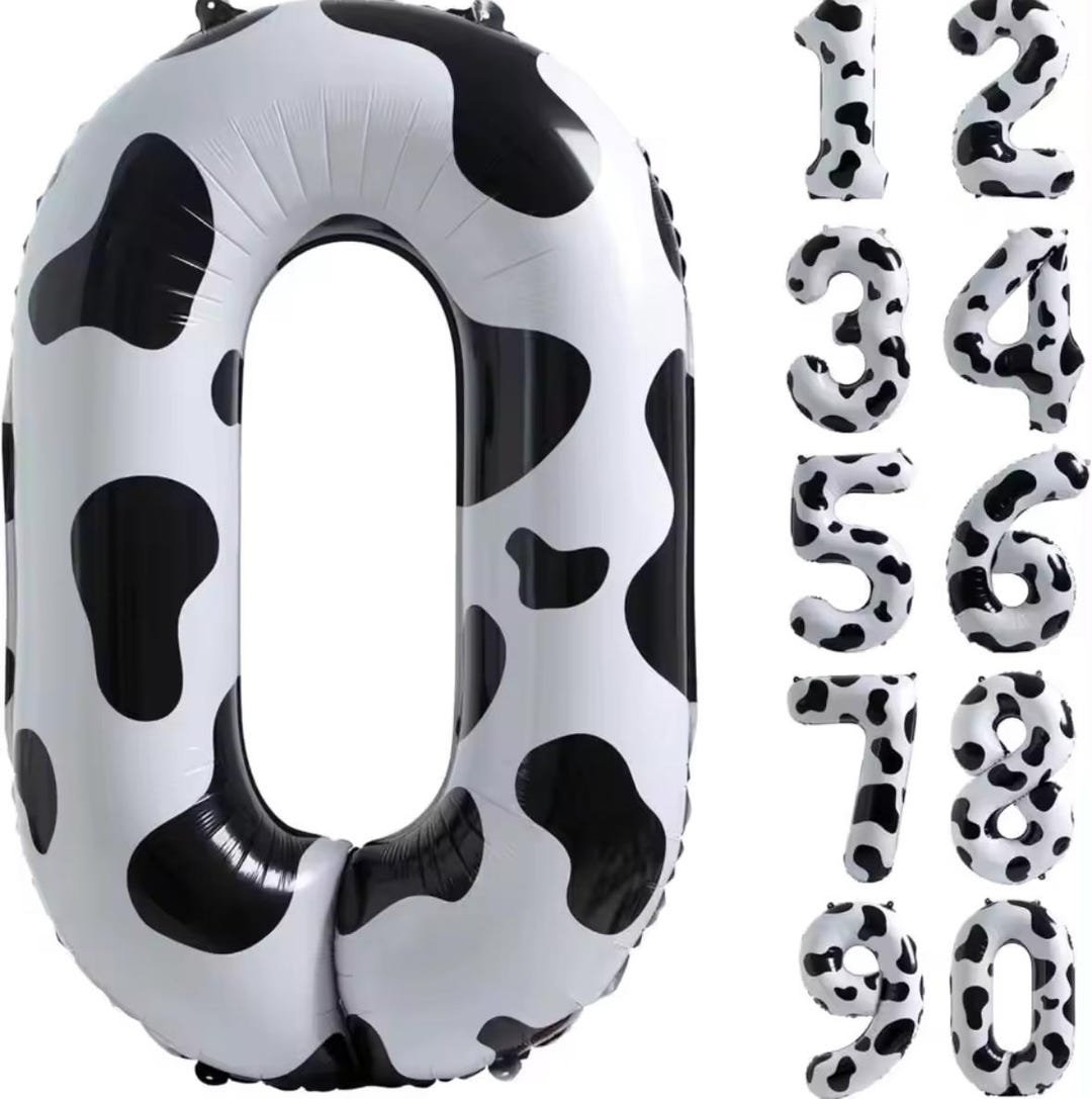 Cow Print Number Balloon Farm Party - Etsy