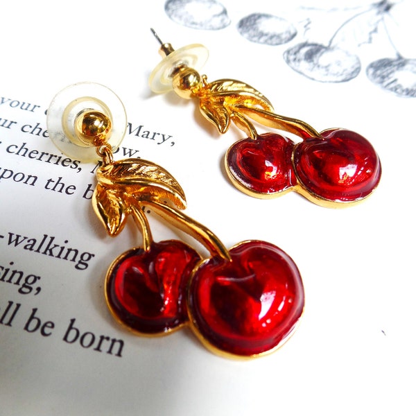 Cherry Earrings - Etsy