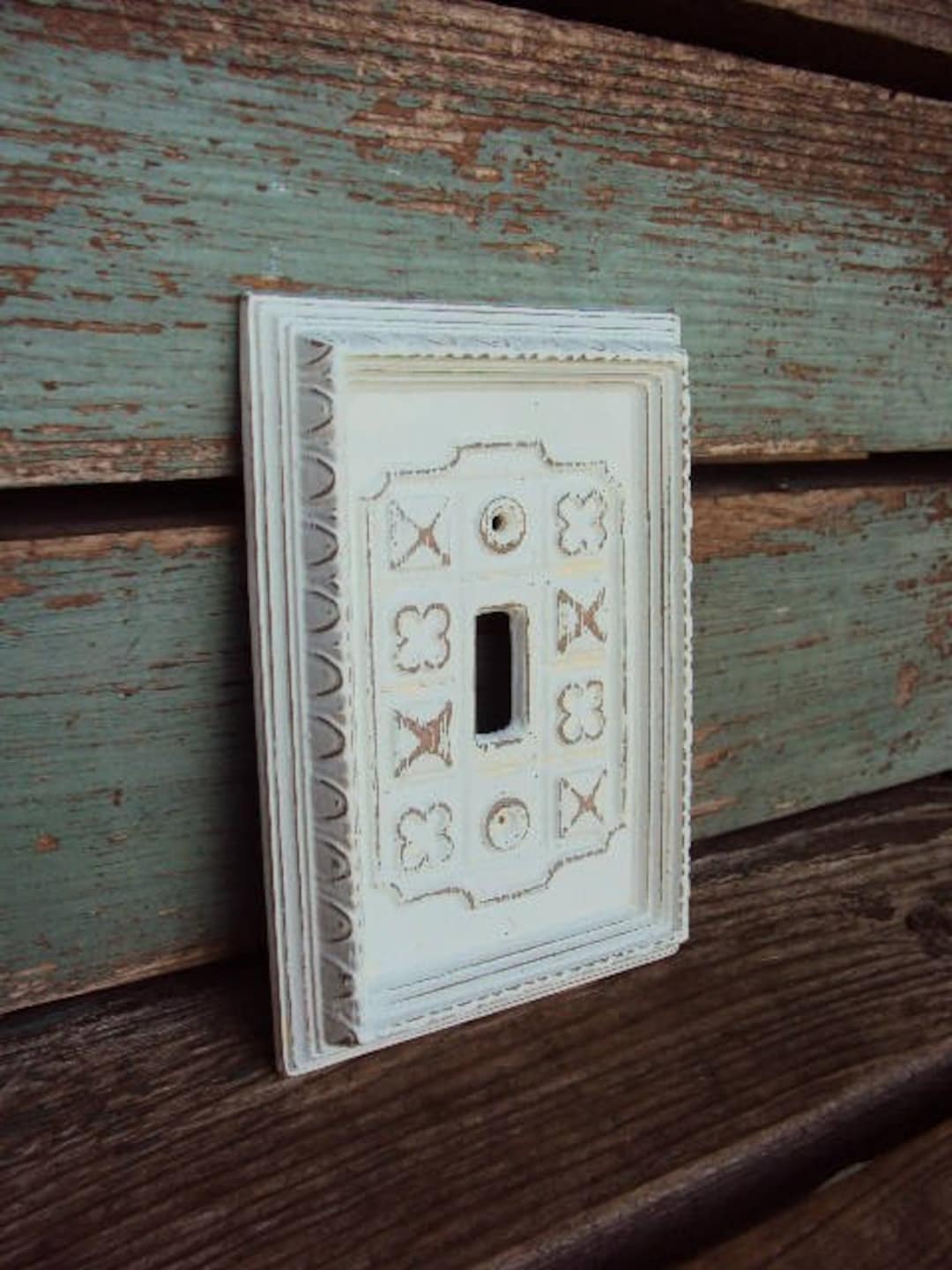 Vintage Shabby Chic Light Switch Cover Single Lightswitch Distressed ...