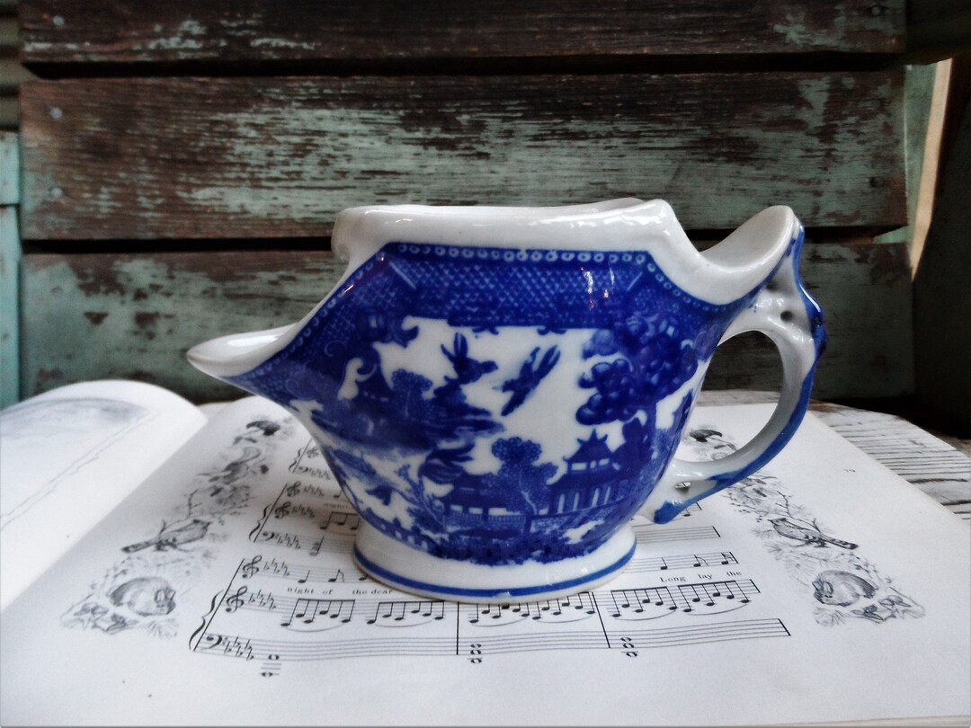 Vintage Victoria Ironstone Blue Willow Shaving Mug English Shaving ...