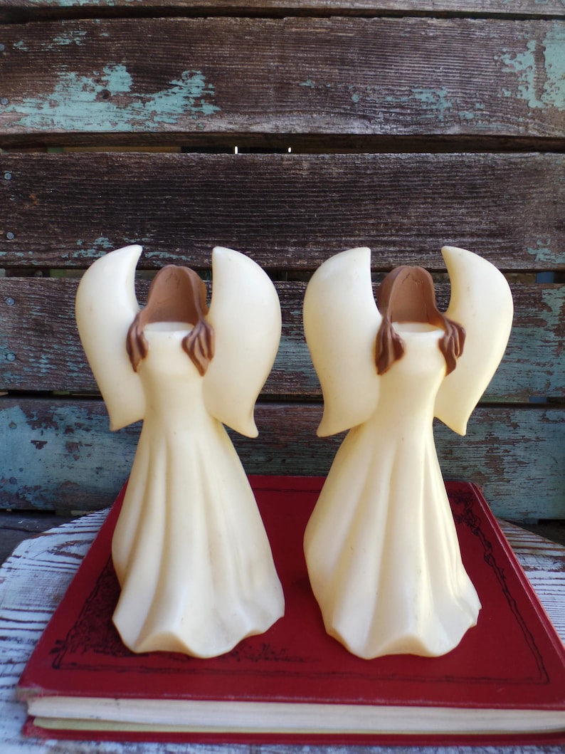 Vintage Blow Mold Angel Blow Mold, Angel Candleholders, Set of Angels ...