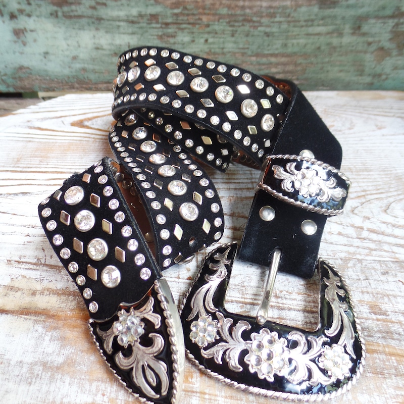 Cowboy Rhinestone Belt - Etsy