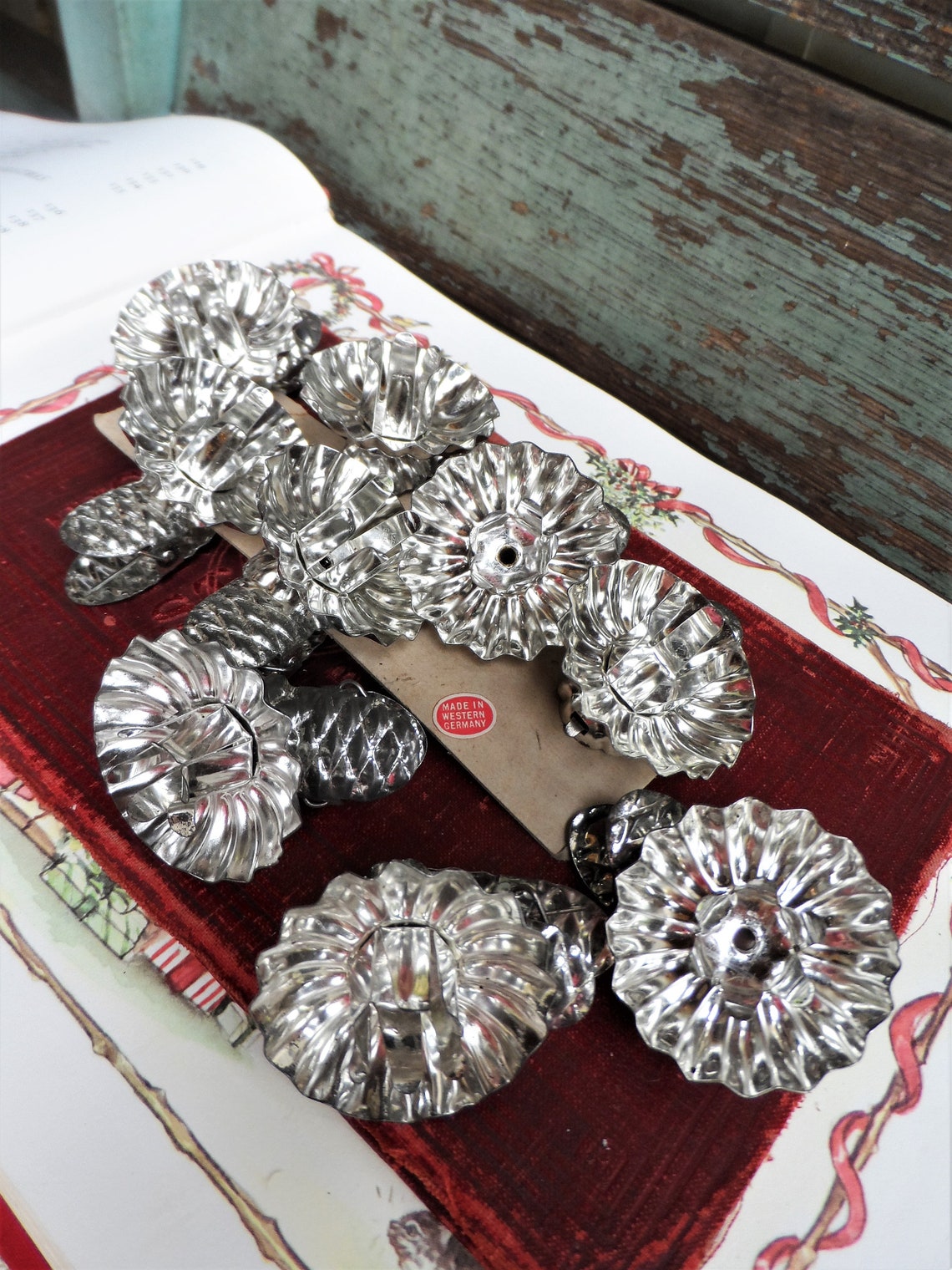 Vintage Christmas Candle Holders Tree Clips Tin Metal Pine | Etsy