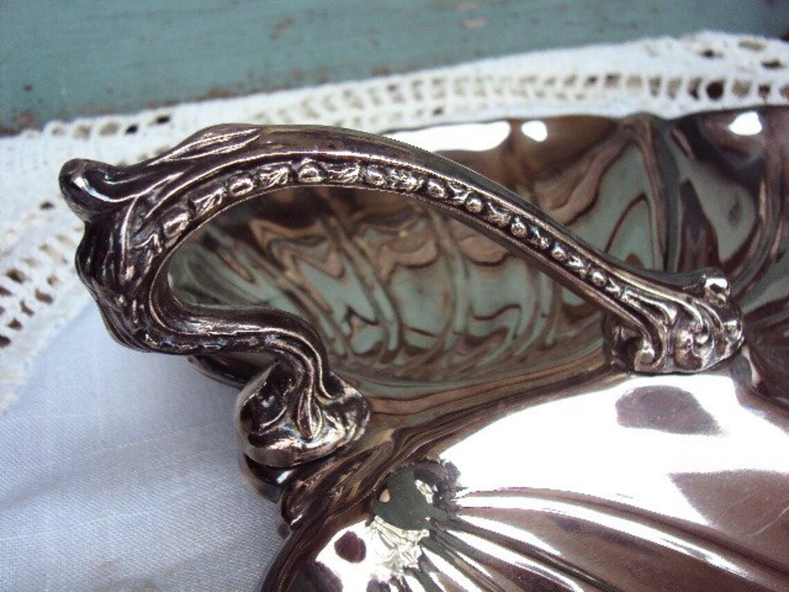 Ivintage Tray Shell Silver Plate Serving Tray Platter Ornate - Etsy
