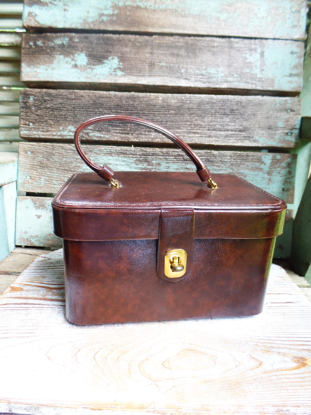 Vintage Travel Case, Retro Makeup Case, Mirrored Makeup Bag or Handbag ...