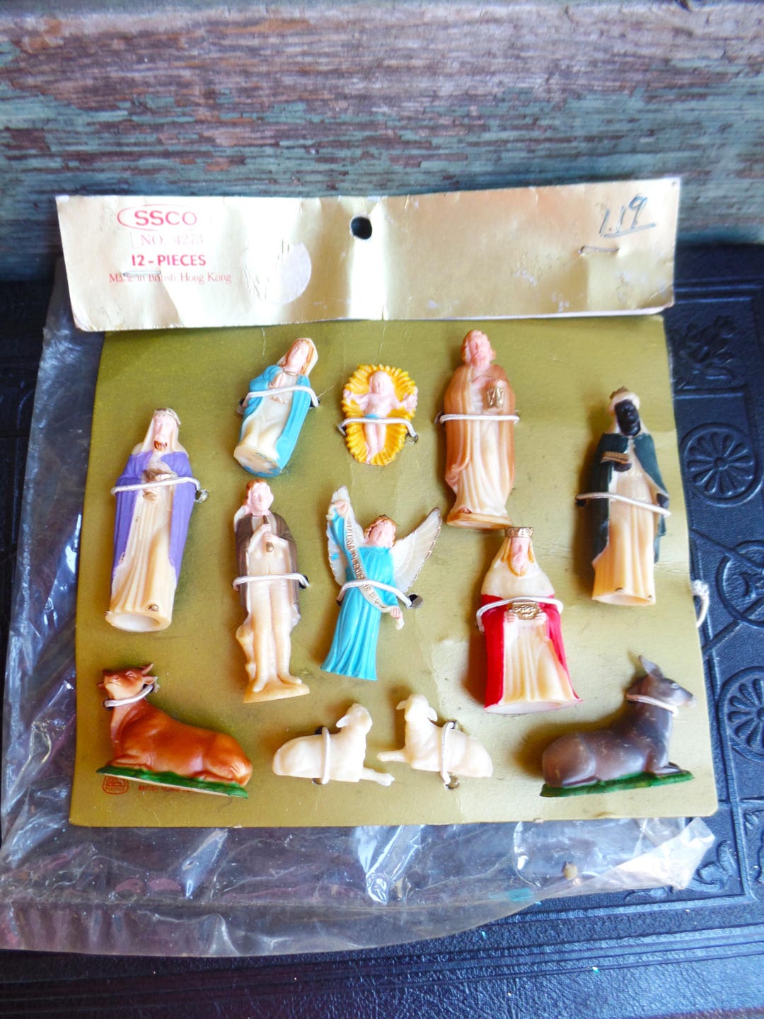 Vintage SSCO Christmas Nativity Scene, Miniature Manger Scene, Diorama ...