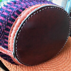 Vintage Woven Basket Sisal Bag Purse Tooled Leather Boho Bohemian Chic ...