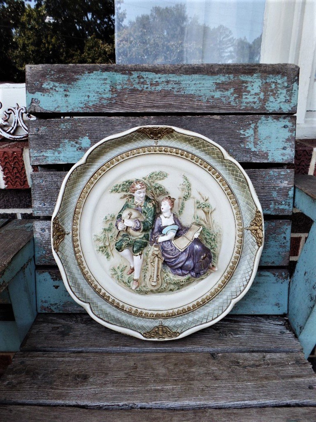 Vintage French Style Alexander Backer Chalk Plaque Victorian Revival ...