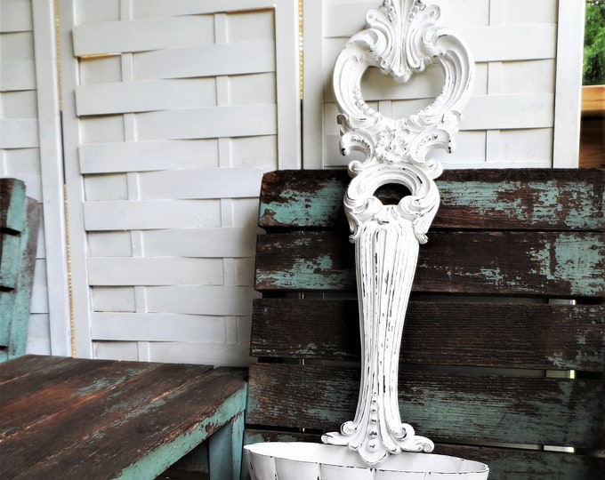 Vintage Shabby Chic Syroco Spoon Wall Pocket Vase Oversized Holy Water ...