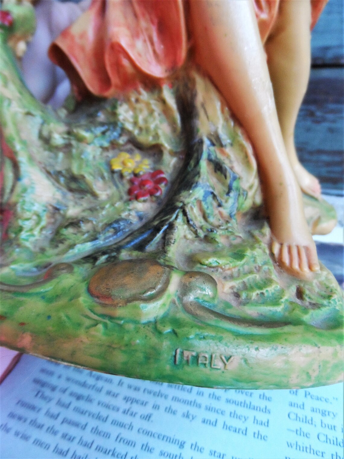 Vintage French Maiden Lady Statue Figurine Artmark Art Mark | Etsy