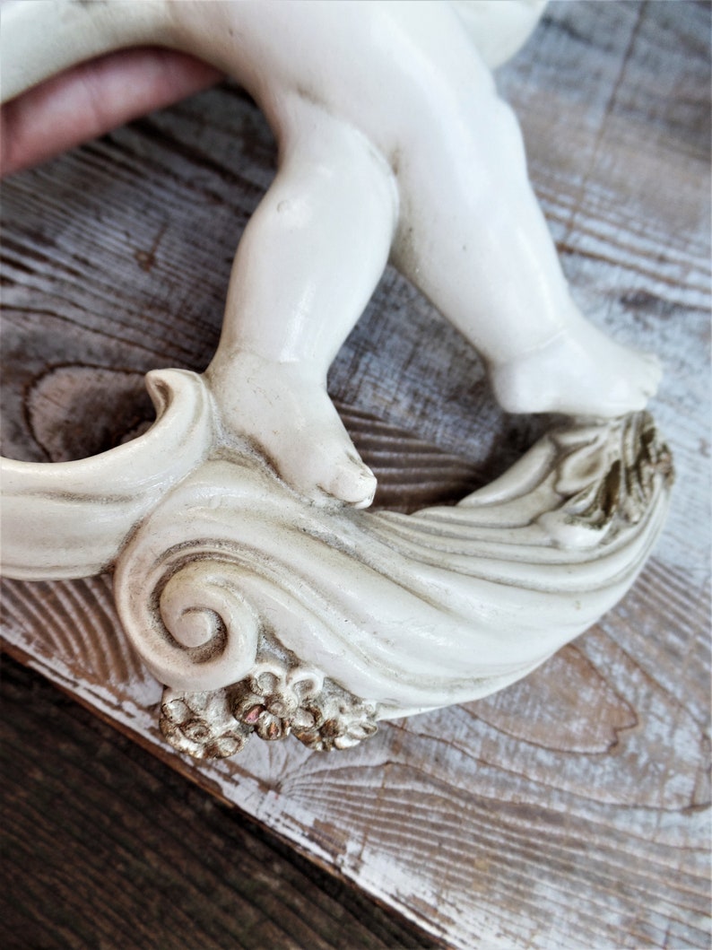 Vintage Angel Universal Statuary Distressed White Wall Plaques - Etsy