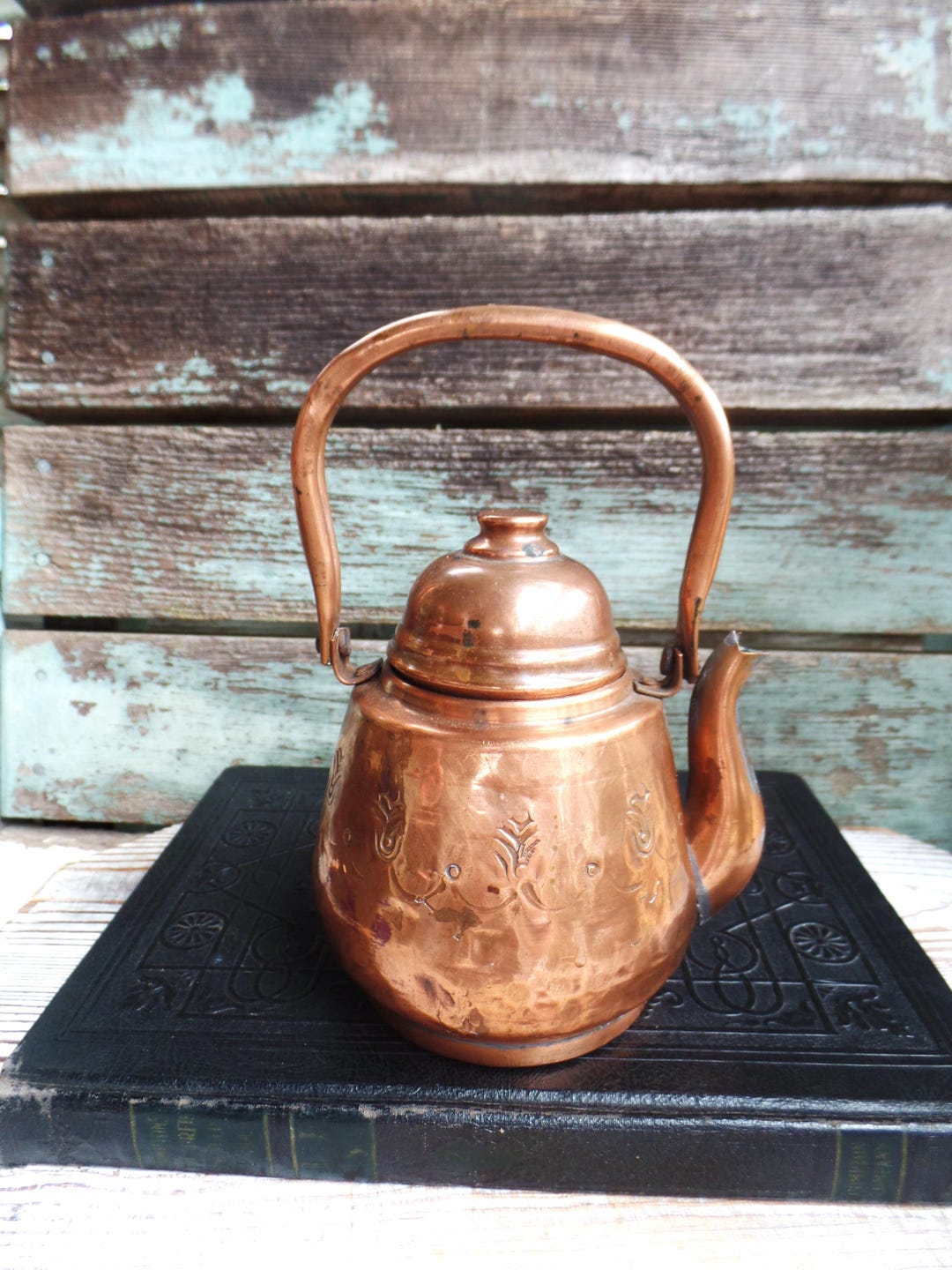 Vintage Copper United Arab Republic Teapot, Copper Tea Kettle, Middle ...