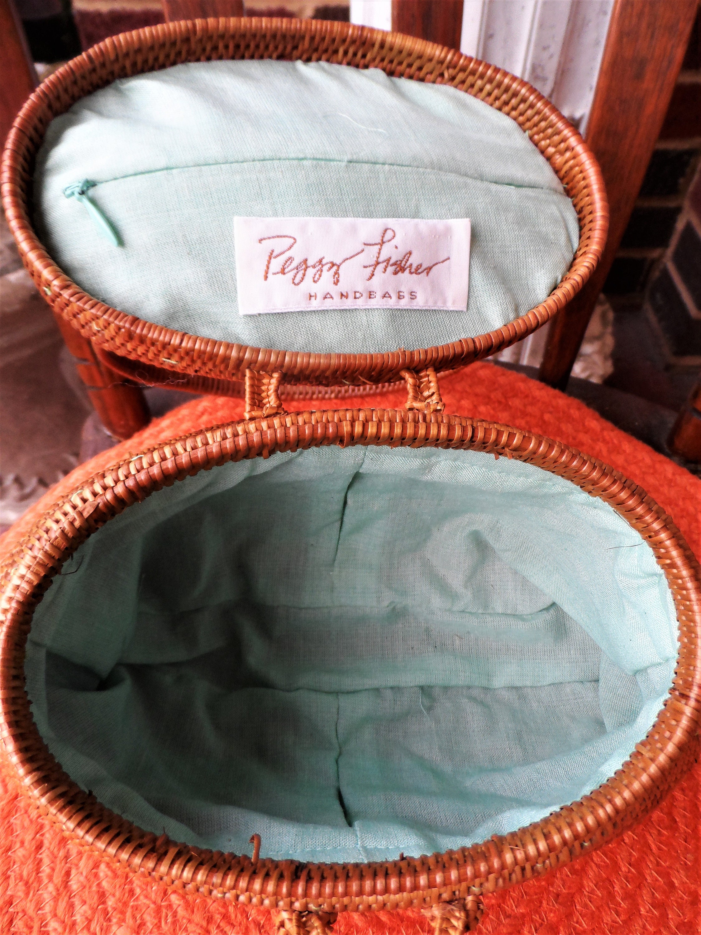 Vintage Mid Century Wood Basket Purse Handbag Tote Peggy | Etsy