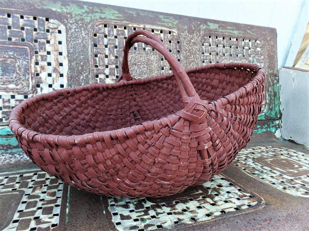 Antique Large Buttock Butt Basket Farmhouse Gathering French - Etsy