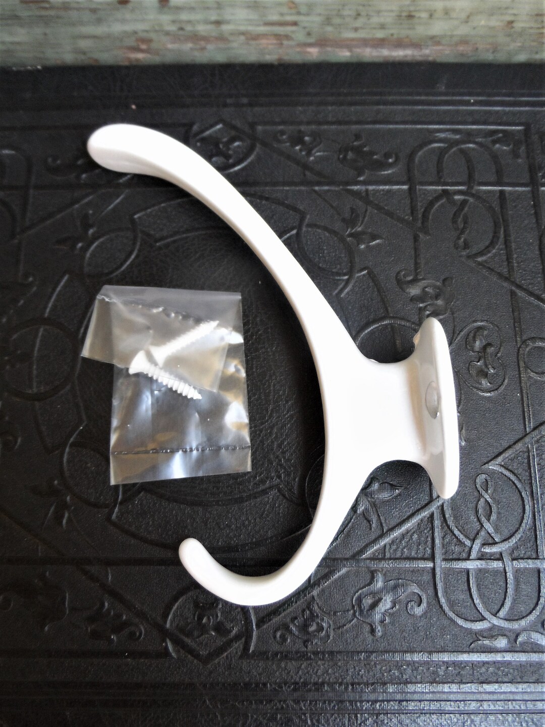 Vintage Metal Double Wall Hook White Hook Coat Hook Towel Hook Rack ...