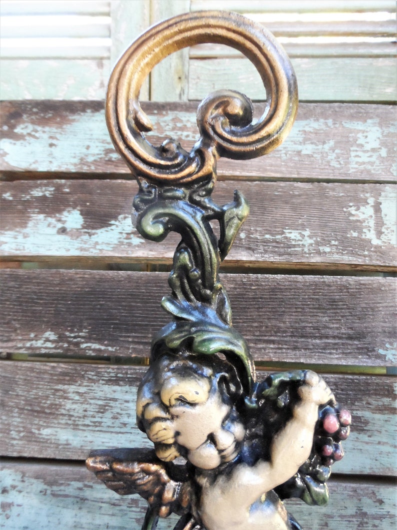 Vintage Cast Iron Angel Cherub Doorstop Door Stop Holder Hardware ...