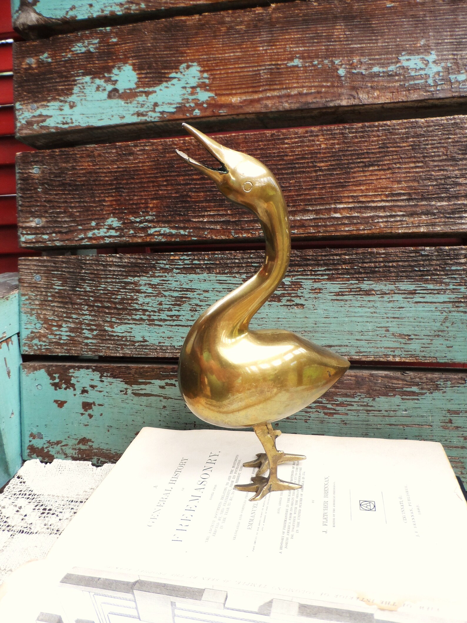Vintage Brass Duck Goose Solid Brass Marked WP Whimsical Brass - Etsy