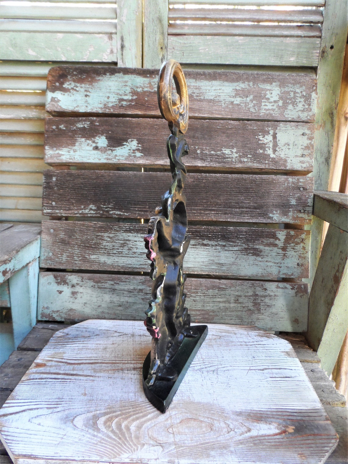 Vintage Cast Iron Angel Cherub Doorstop Door Stop Holder Hardware ...
