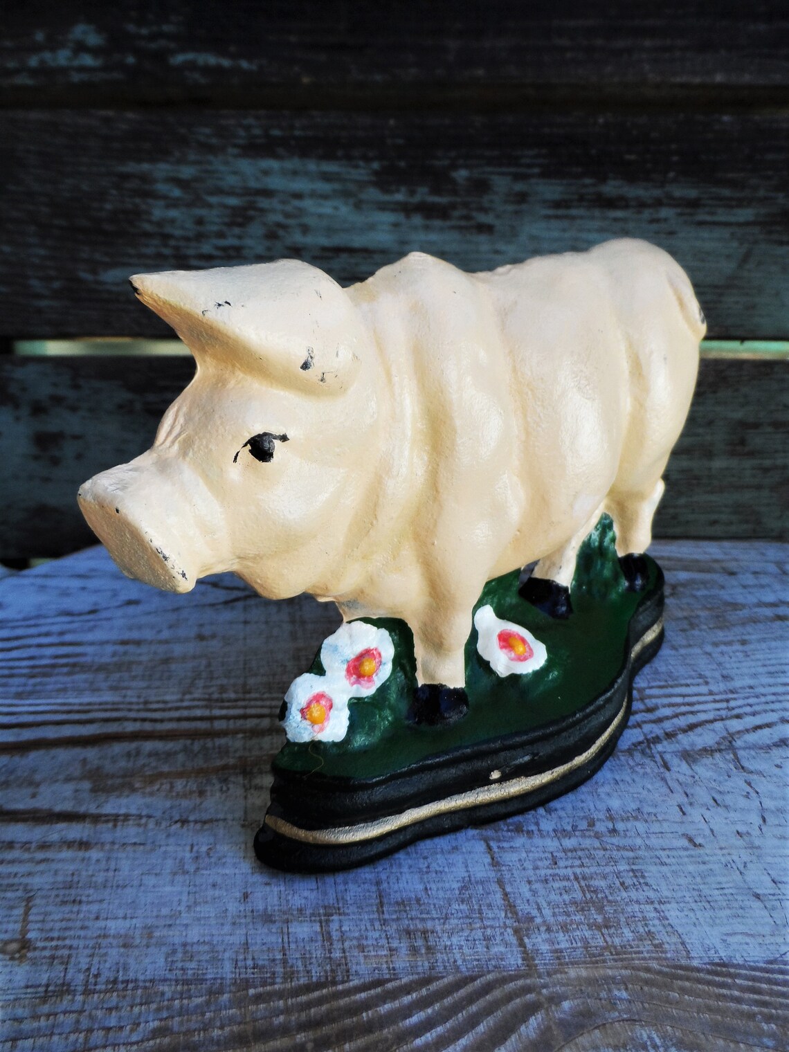 Vintage Cast Iron Pig Doorstop Door Stop Holder Decorative - Etsy