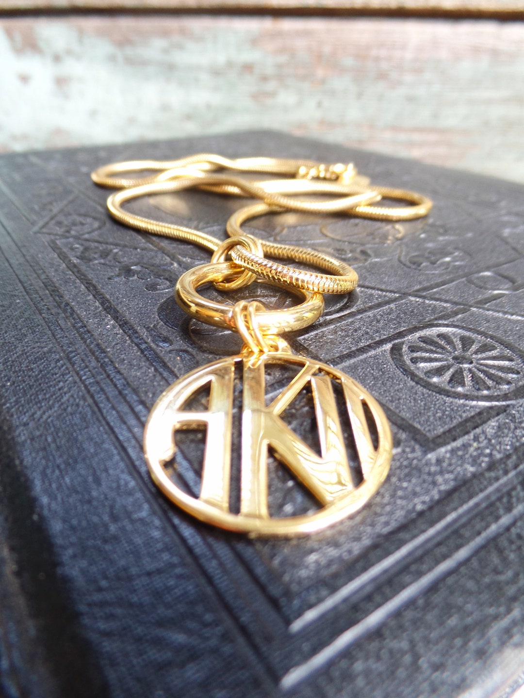 Vintage Anne Klein Necklace, Long Snake Chain With Mod Signature ...