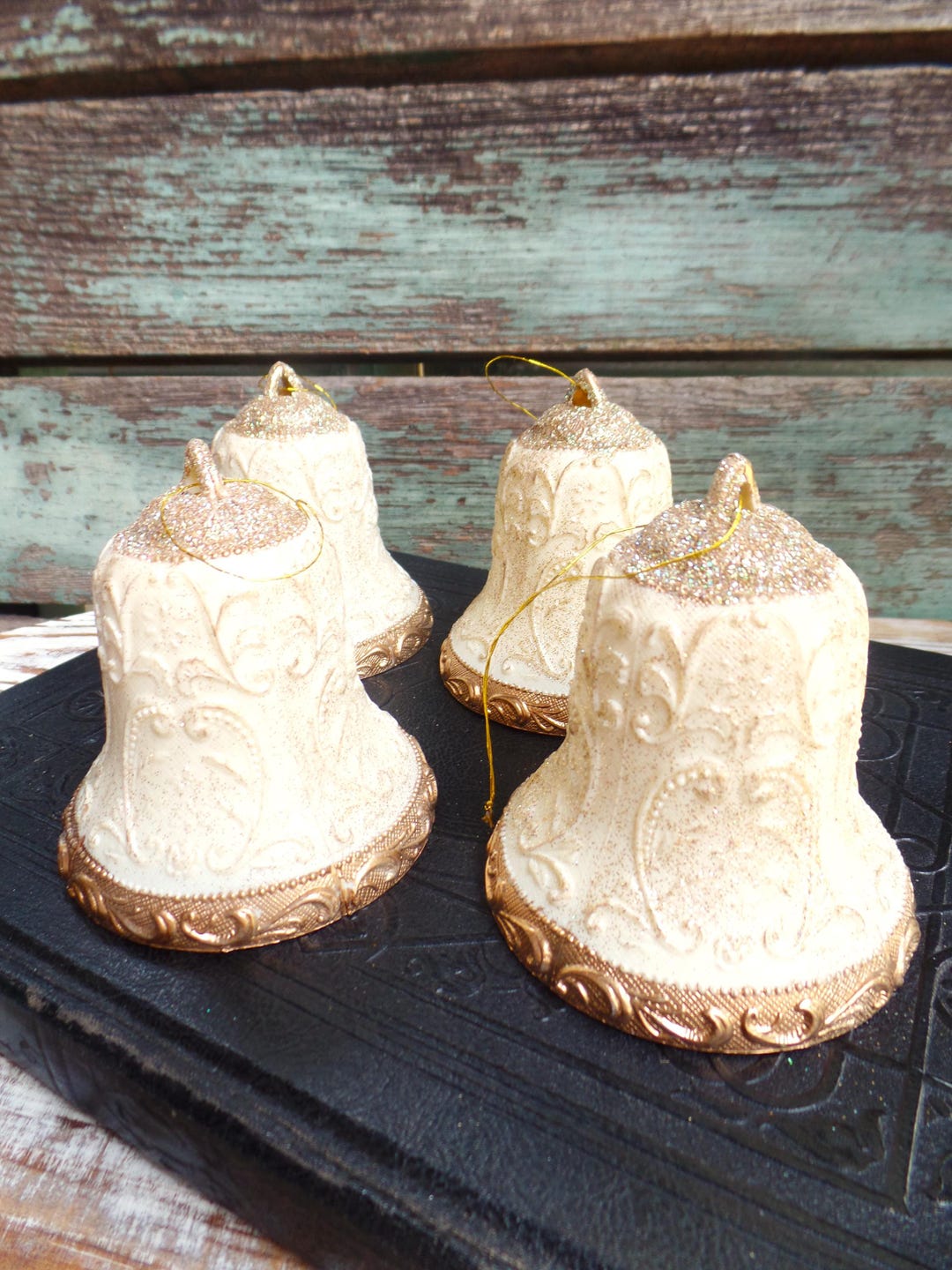 Vintage Ornate Christmas Bells, Bell Ornaments, Mid Century Mod ...