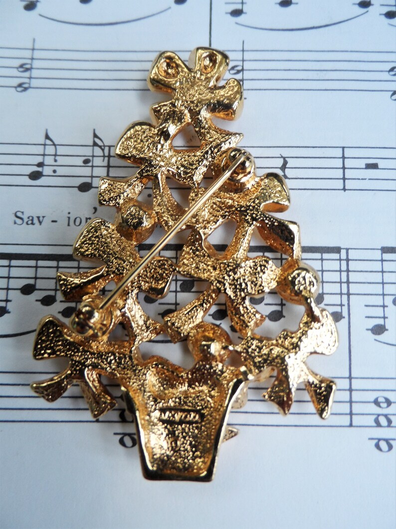 Vintage Avon Christmas Tree Brooch Aurora Borealis AB Glass - Etsy