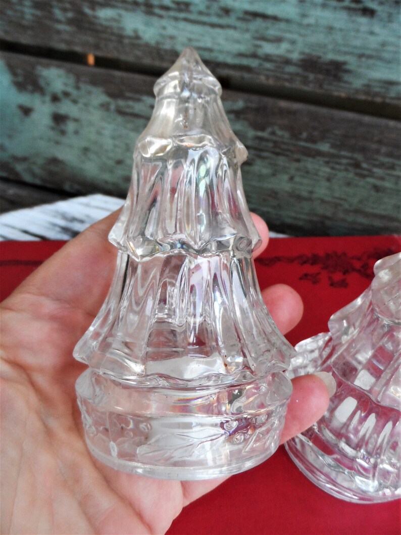 Vintage Lucite Christmas Tree Salt and Pepper Shakers Set Mid - Etsy