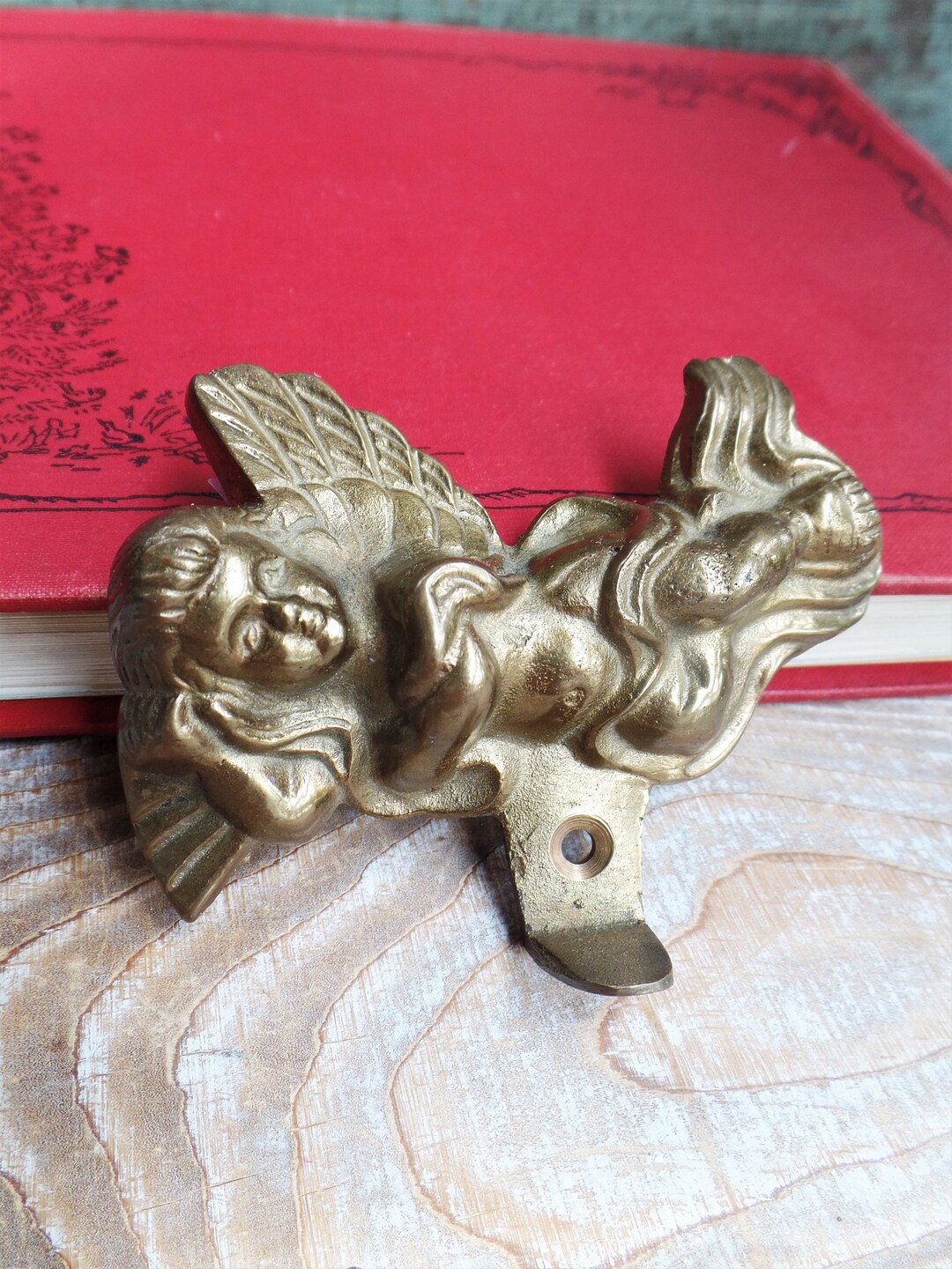 Vintage Brass Angel Wall Hook Wall Hanging Coat Purse Hook Towel Hook ...