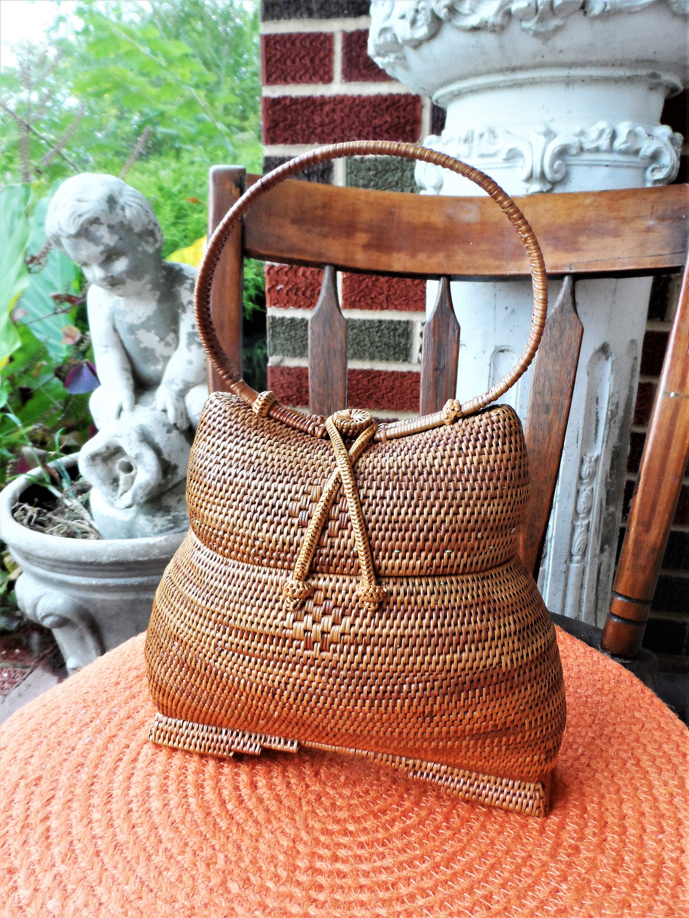 Vintage Mid Century Wood Basket Purse Handbag Tote Peggy | Etsy
