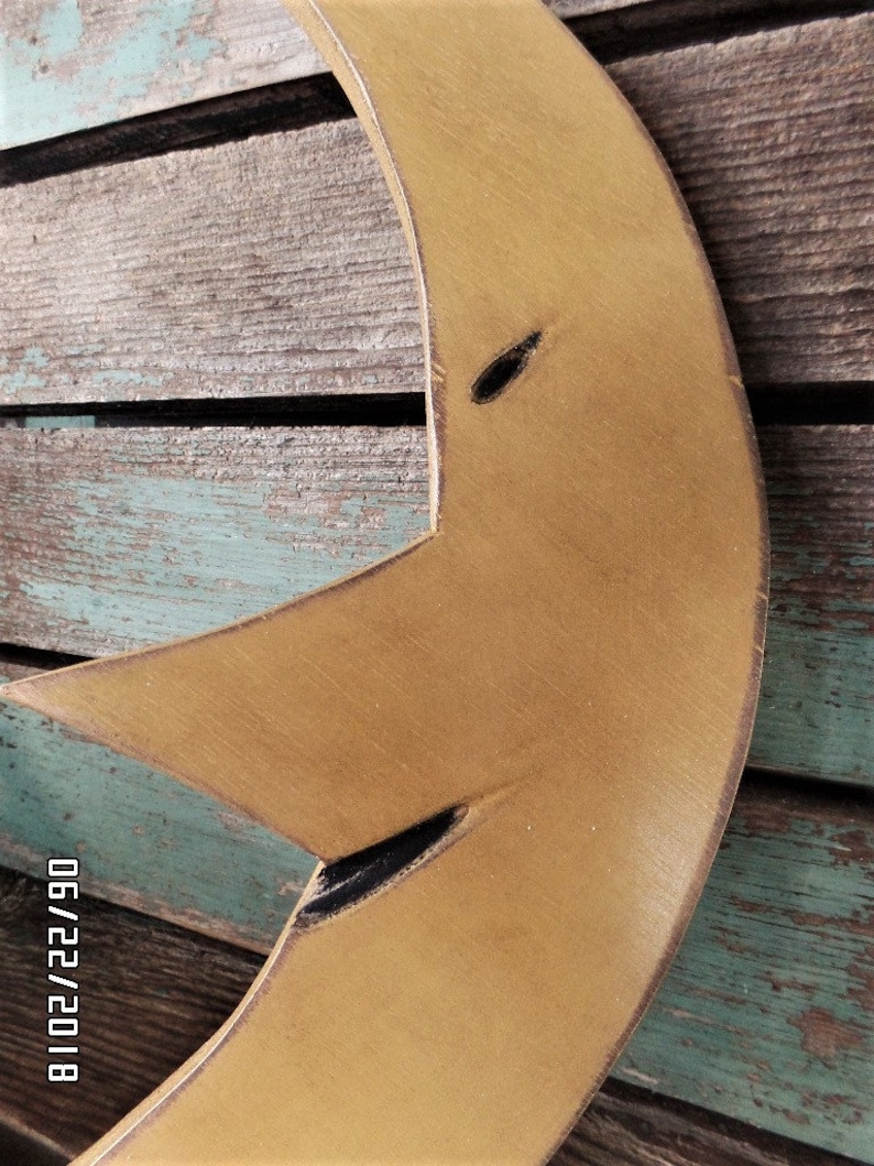 Vintage Style Wood Crescent Moon Folk Art Quarter Moon | Etsy