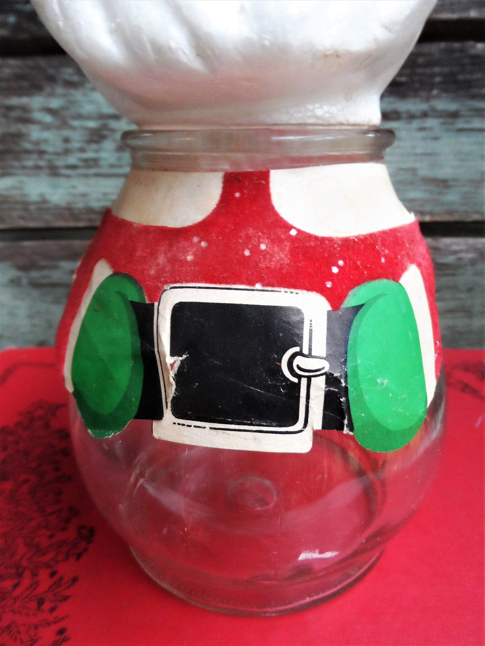Vintage Santa Claus Candy Container Jar Styro Foam Cork - Etsy