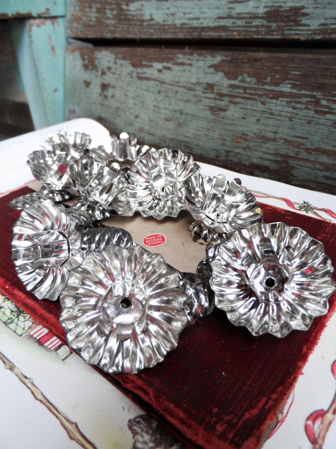 Vintage Christmas Candle Holders Tree Clips Tin Metal Pine | Etsy