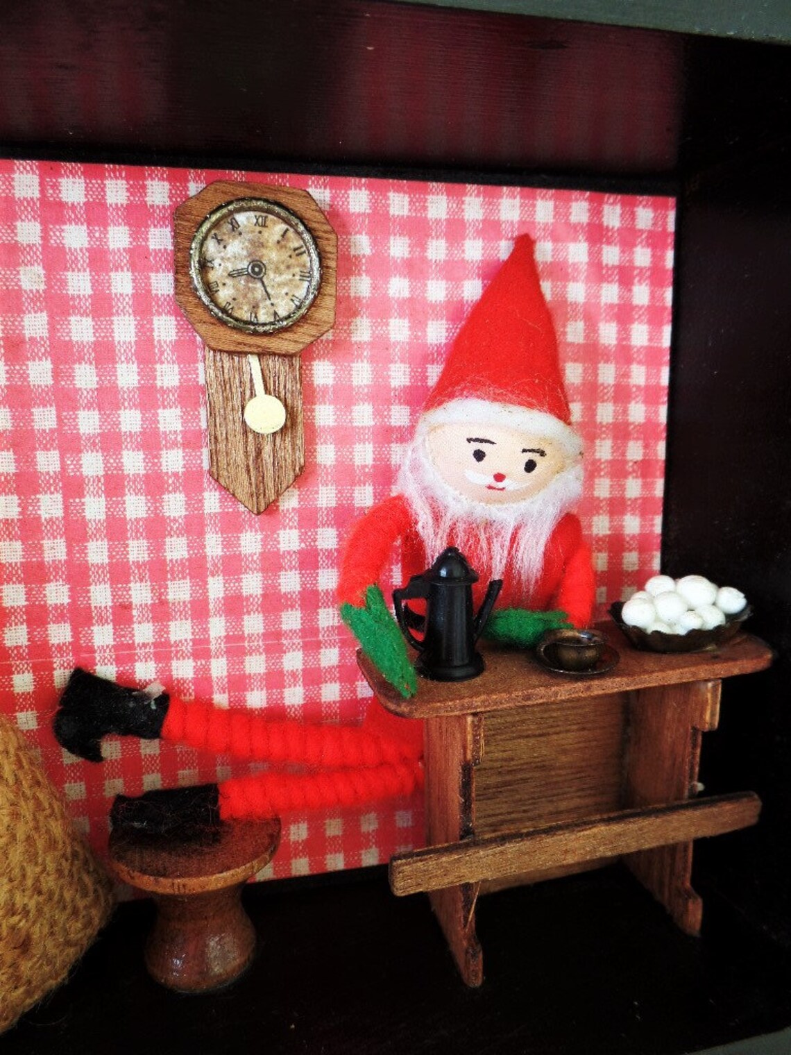 Vintage Christmas Santa Claus Diorama Shadow Box Retro - Etsy