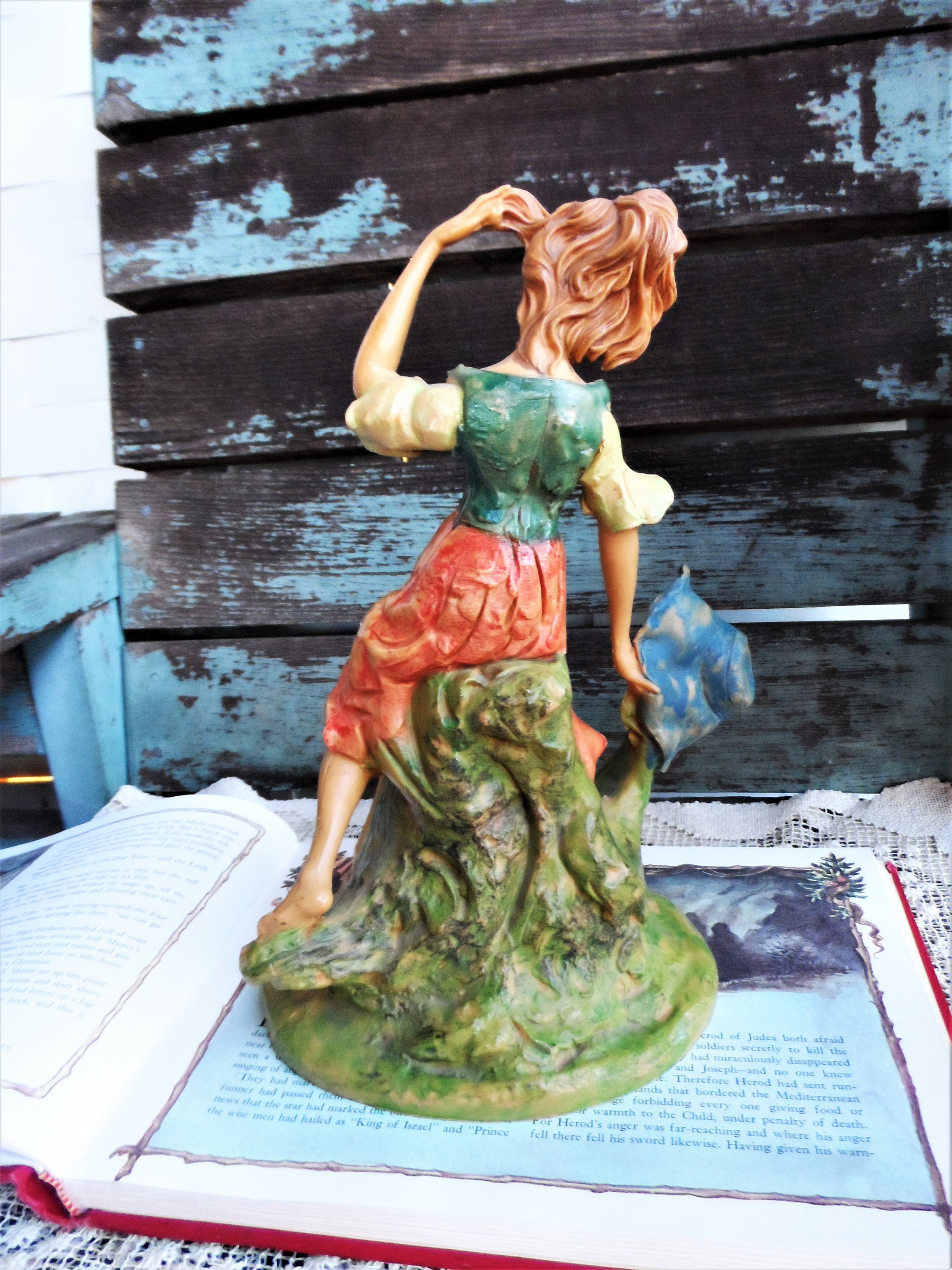 Vintage French Maiden Lady Statue Figurine Artmark Art Mark | Etsy