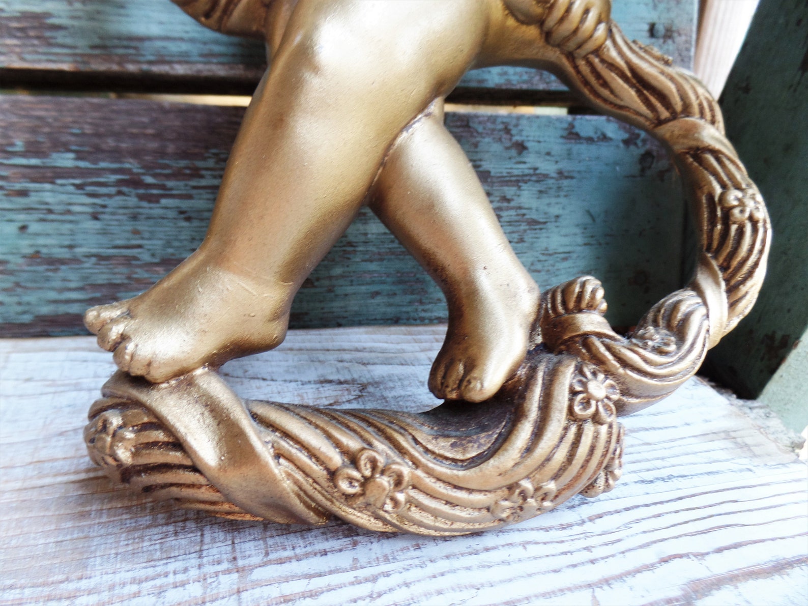 Vintage Angel Universal Statuary Antique Gold Wall Plaques Hangings ...