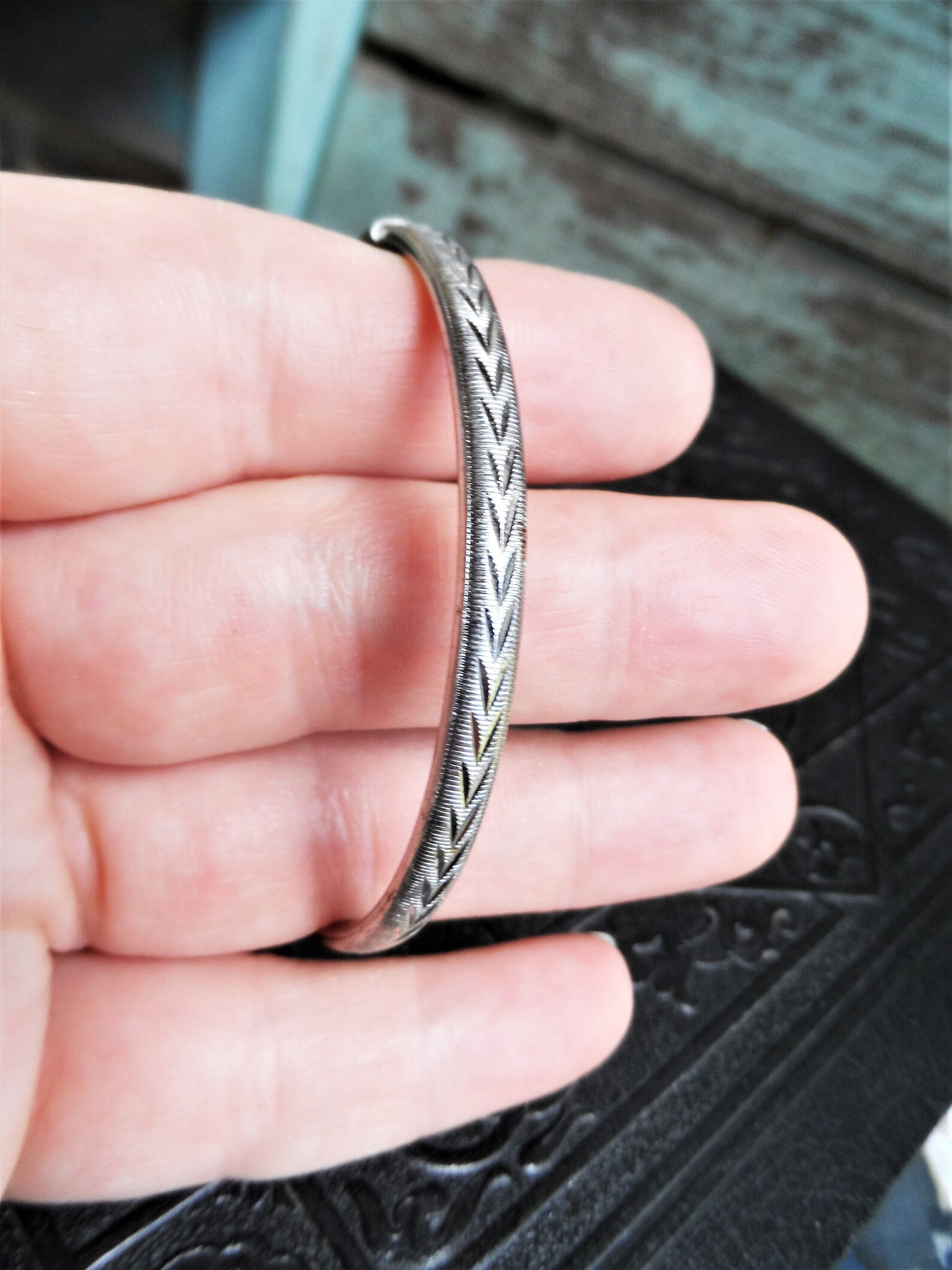 Vintage Sterling Silver Bangle Bracelet Marathon Sterling - Etsy